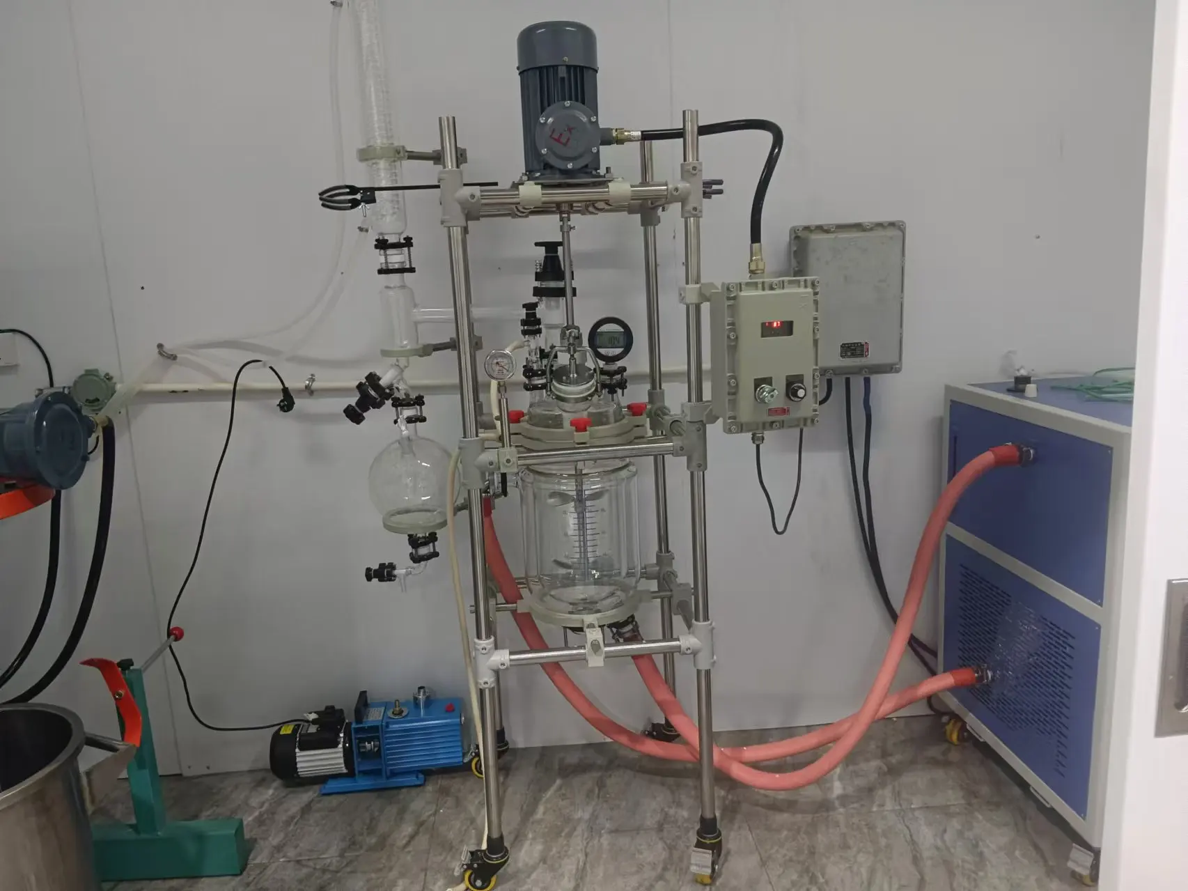 10L Explosion-Proof Jacketed Glass Reactor with Heater and Cooler for ...