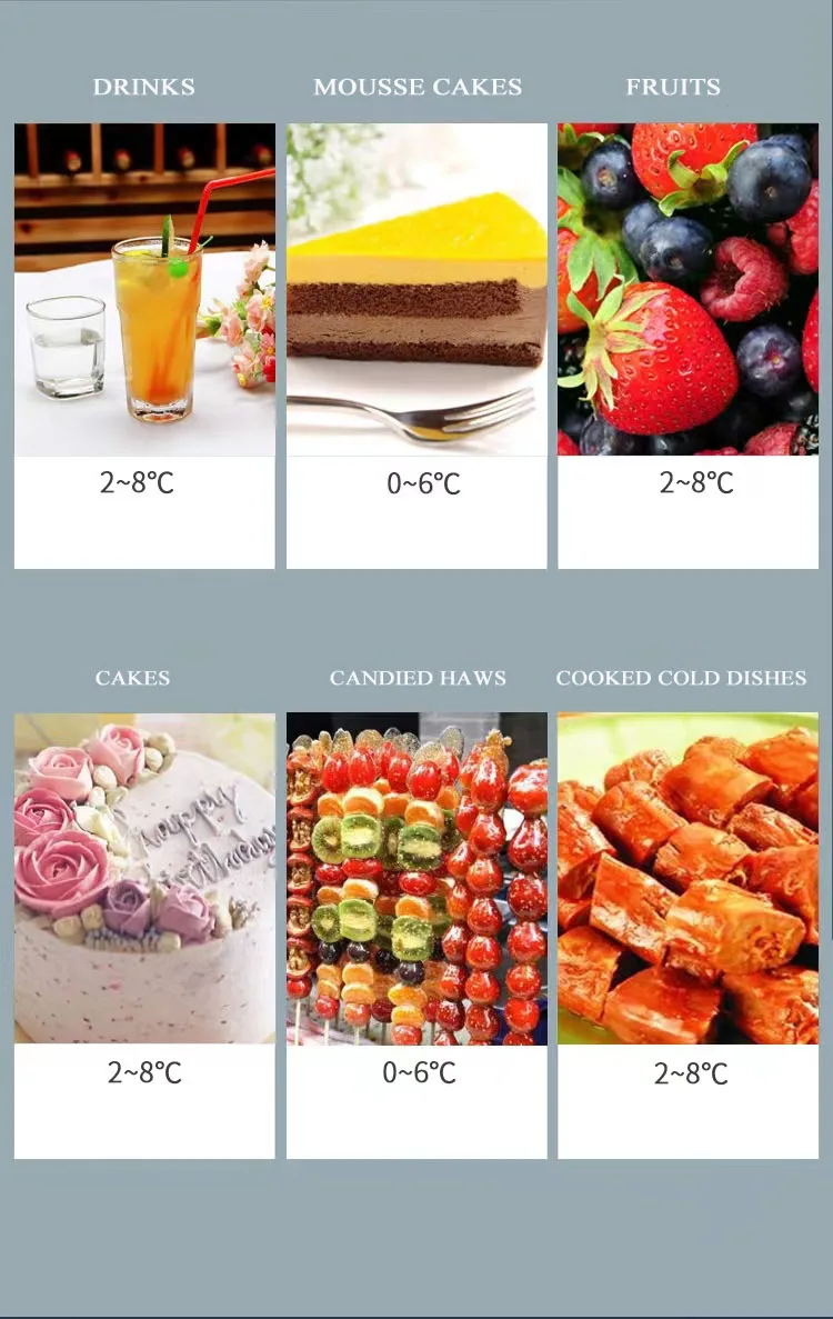 SPM Curved Chiller Pastry Showcase Refrigerator 3 Tier Stand