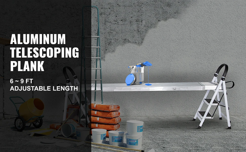 6-9ft Telescoping Plank Scaffolding Plank - 440lbs Capacity