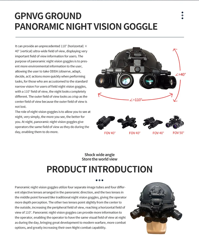 Gpnvg18 Panoramic Gen2 Gen3 Night Vision Goggles - Buy Gen2 Gen3 Night ...