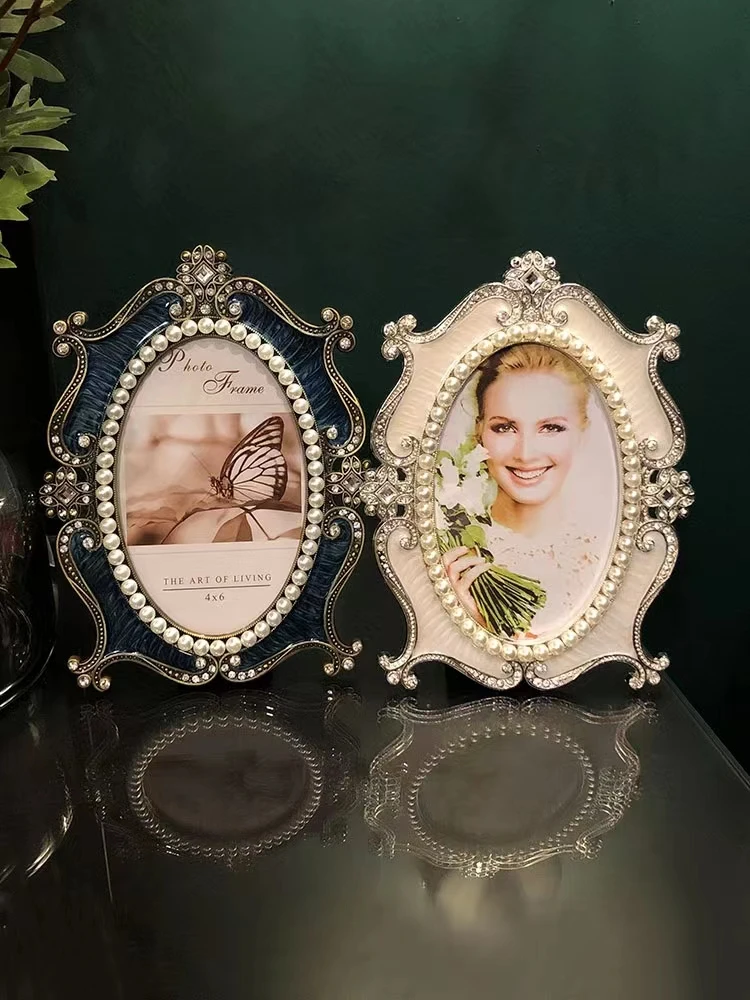 Creative Metal Photo Frame Custom European Blue Retro Alloy Photo Frame ...