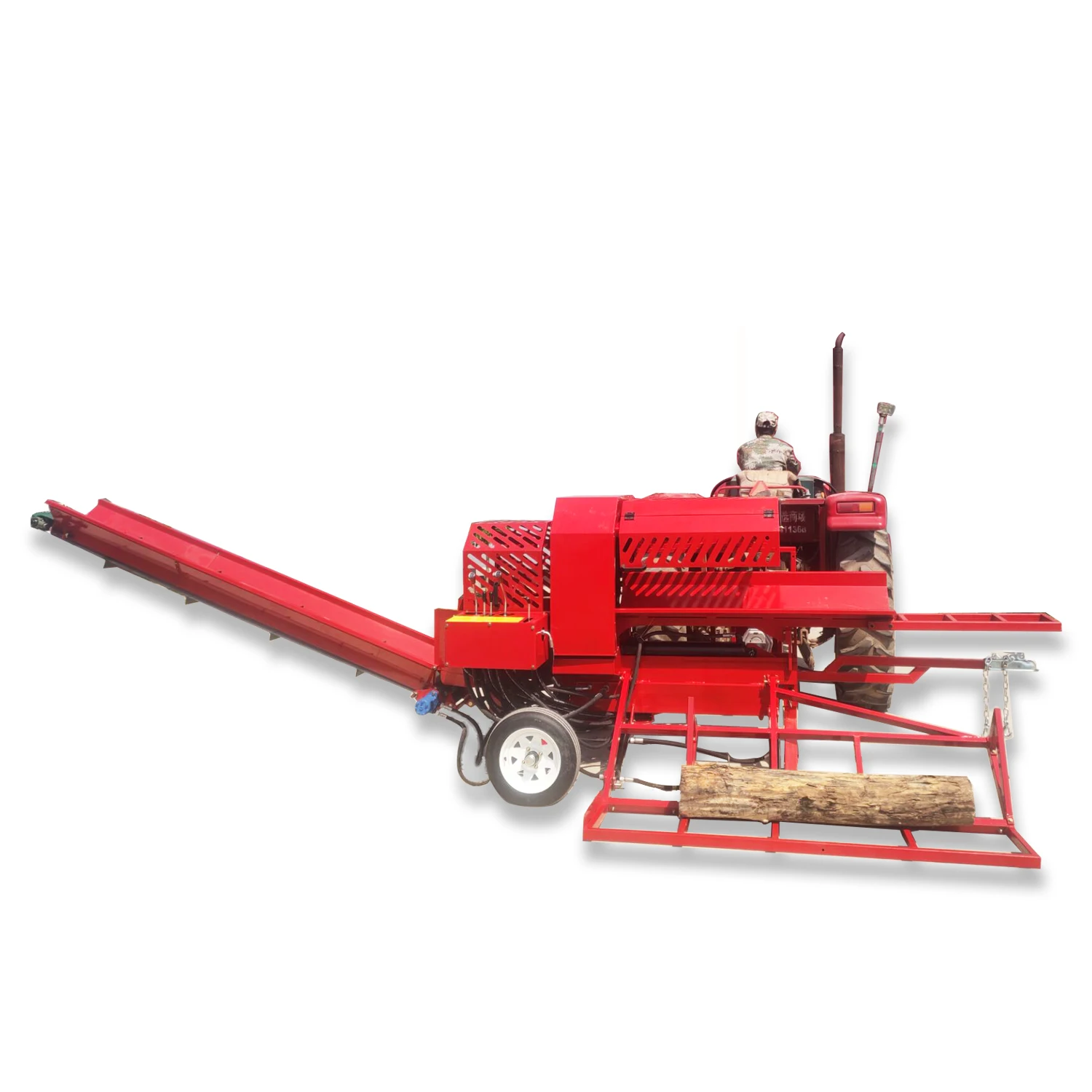 PTO Wood Processor - Efficient Log Splitter for Forest Use