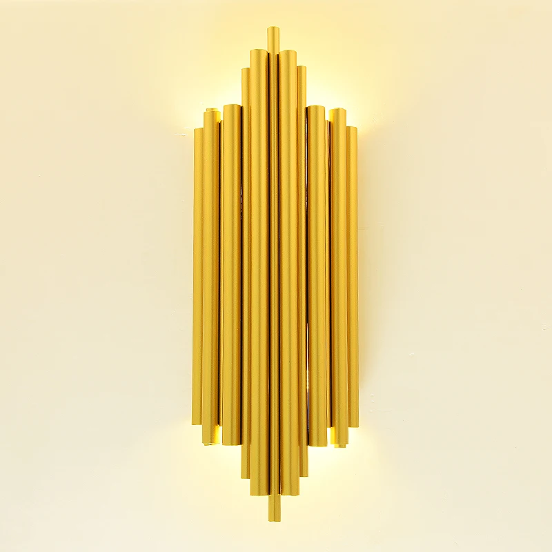 Postmodern Luxury Gold Color Wall Lamp Cylinder Wall Chandelier Led ...