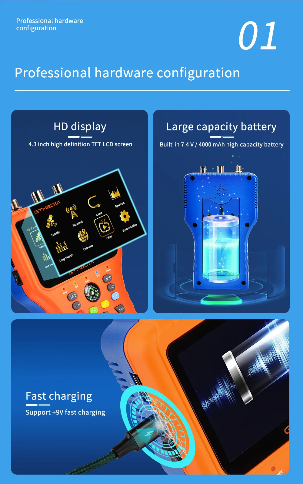 V8 Pro Digital Satellite TV Dish Meter Finder for EU US UK