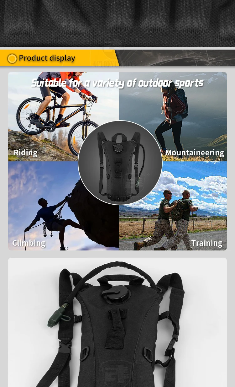 Outdoor Hiking Tactical Hydration Backpack Camel Mountain Back Pack ...