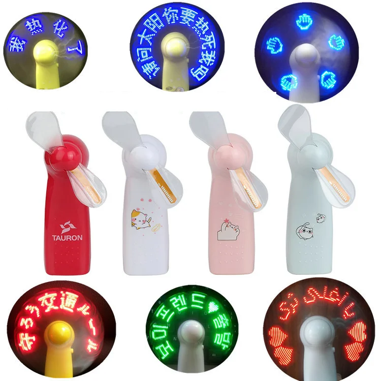 Custom LED Message Fan - Handheld Rechargeable Battery Powered Portable ...