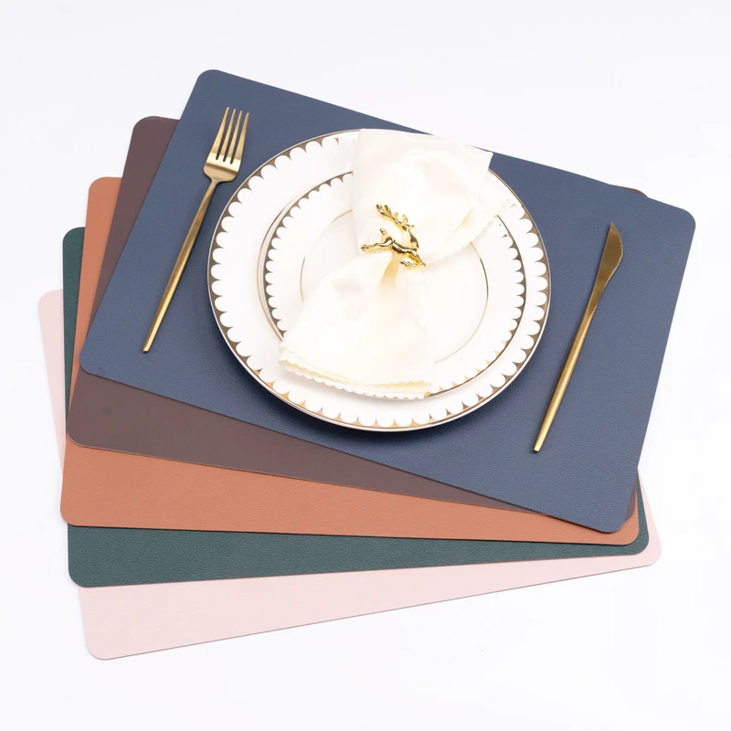 Starunk Custom Logo Printed Solid Color Pu Leather Placemat Table Mat ...