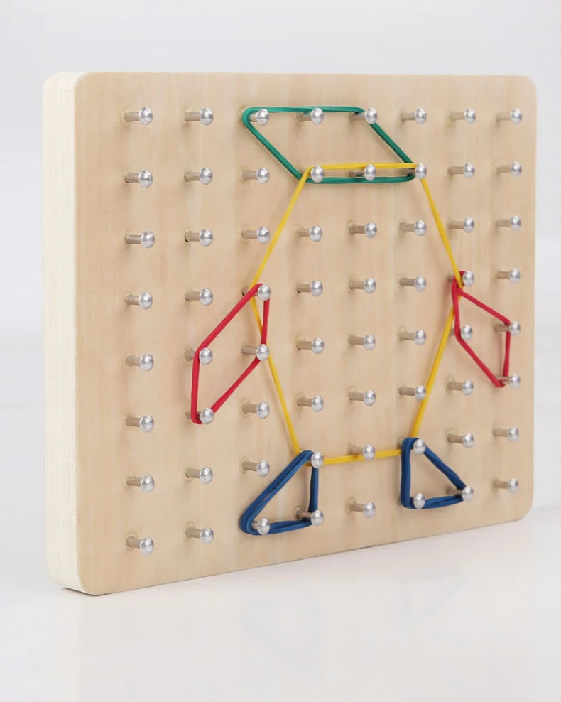 Montessori Math Aids Montessori Nail Board Wooden Geoboard Montessori ...