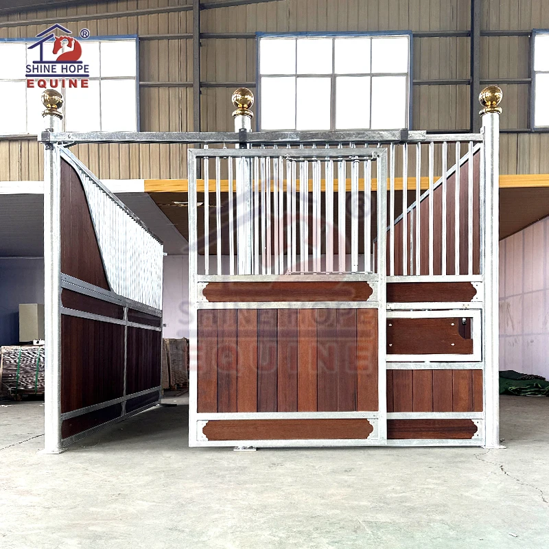 Solid Horse Stalls Horse Stables With Lower Bamboo Wood And Sliding ...