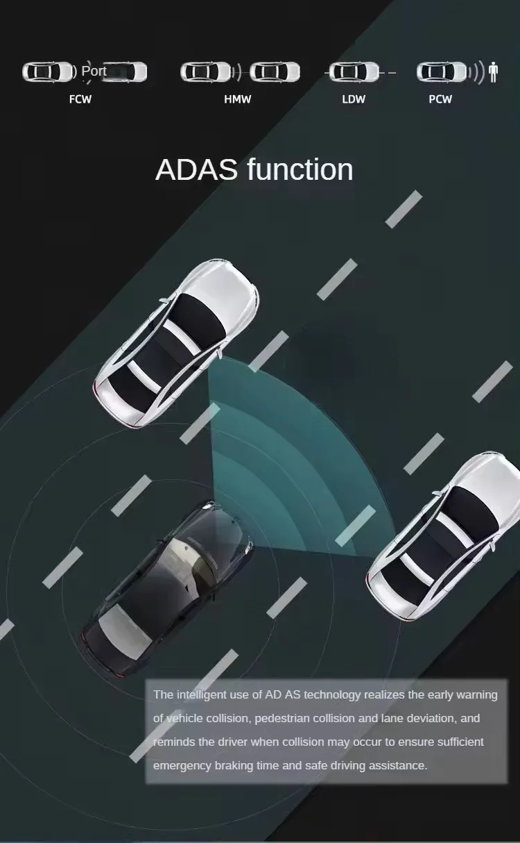 Audi Qw-t600 4g Dual Lens Dash Cam With Adas & Fatigue Alarm System