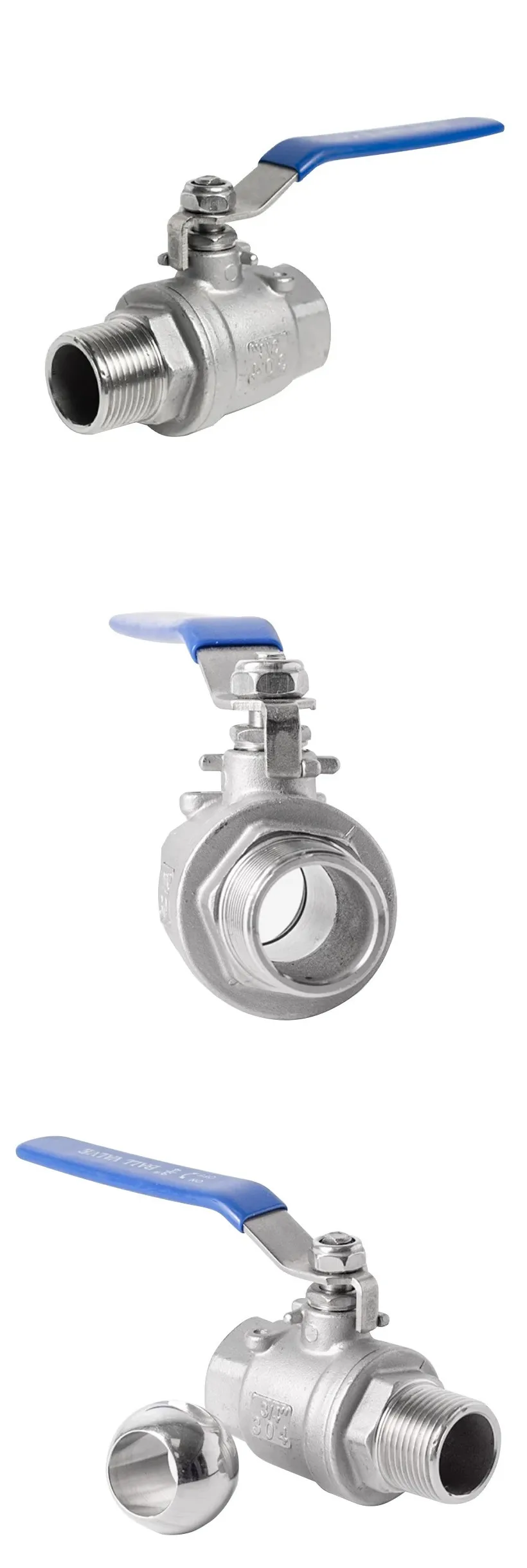 Stainless Steel Water Pipe Valves DN8/10/15/20/32/25 Inner Outer Ball ...