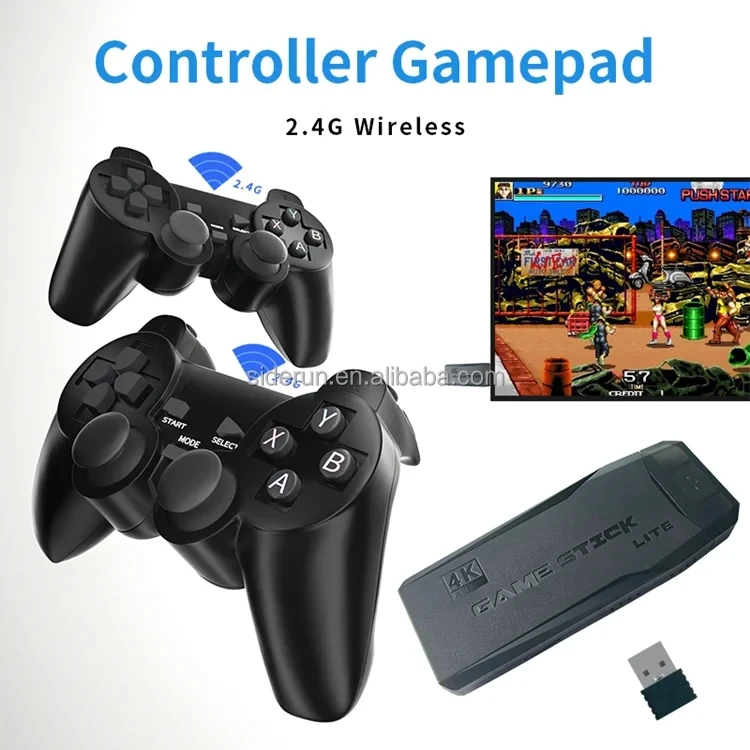 Retro Game Stick with Built-in 9 Emulators 20000+ Games 4K HD 2.4GHz ...