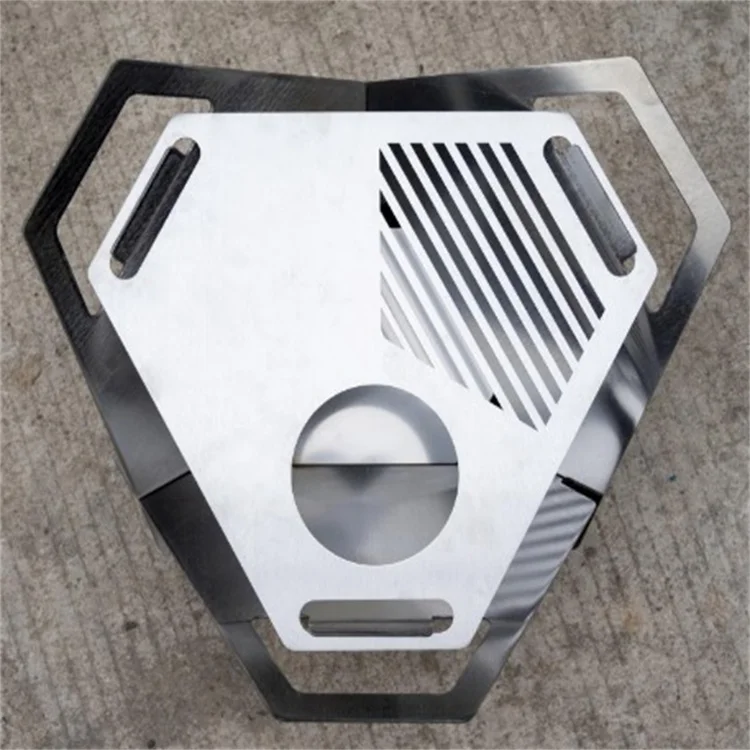 Barbeque Charcoal Grill Stainless Steel Pyramid Folding Fire Grill ...