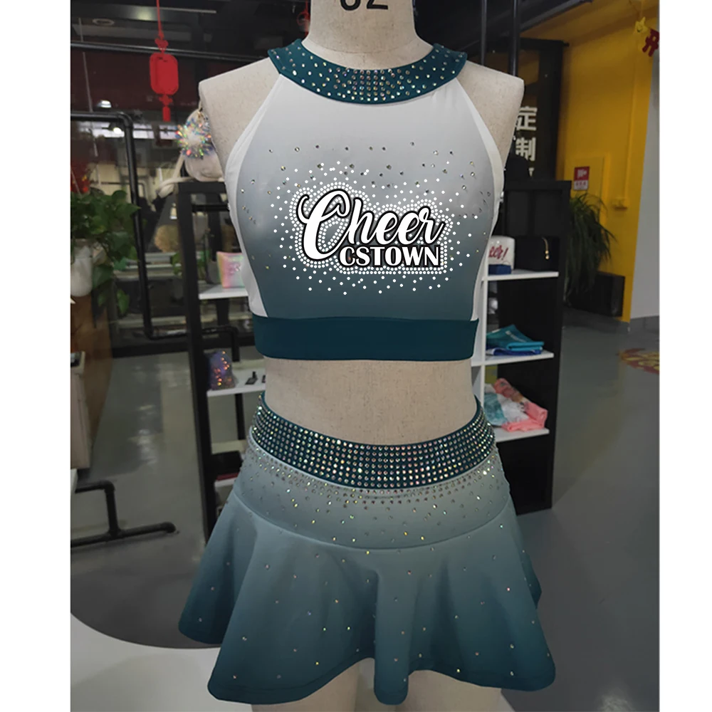 2024 New Arrivals Cyan Cheerleading Practice Wear Cheerleading Tops for ...