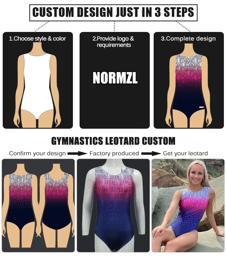 Wholesale Ombre Leotard Custom Sublimation Girl Competition Rhythmic ...