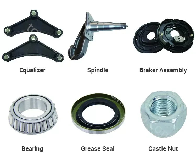 6000lbs Round Solid Utility Trailer Axle Assembly Hub Assembly For Boat ...