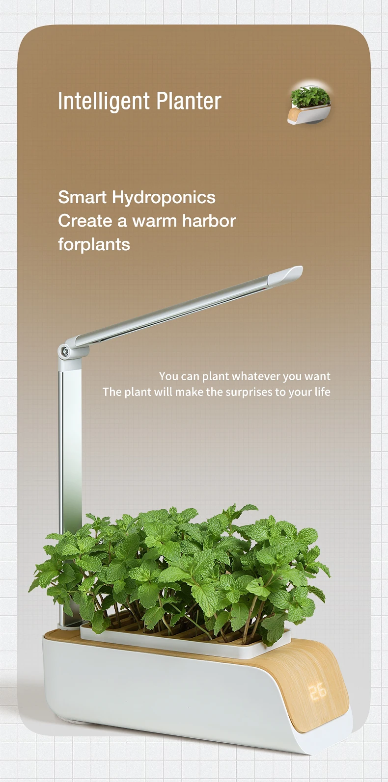 Smart Home Hydroponic Herb Garden - Indoor Planting System