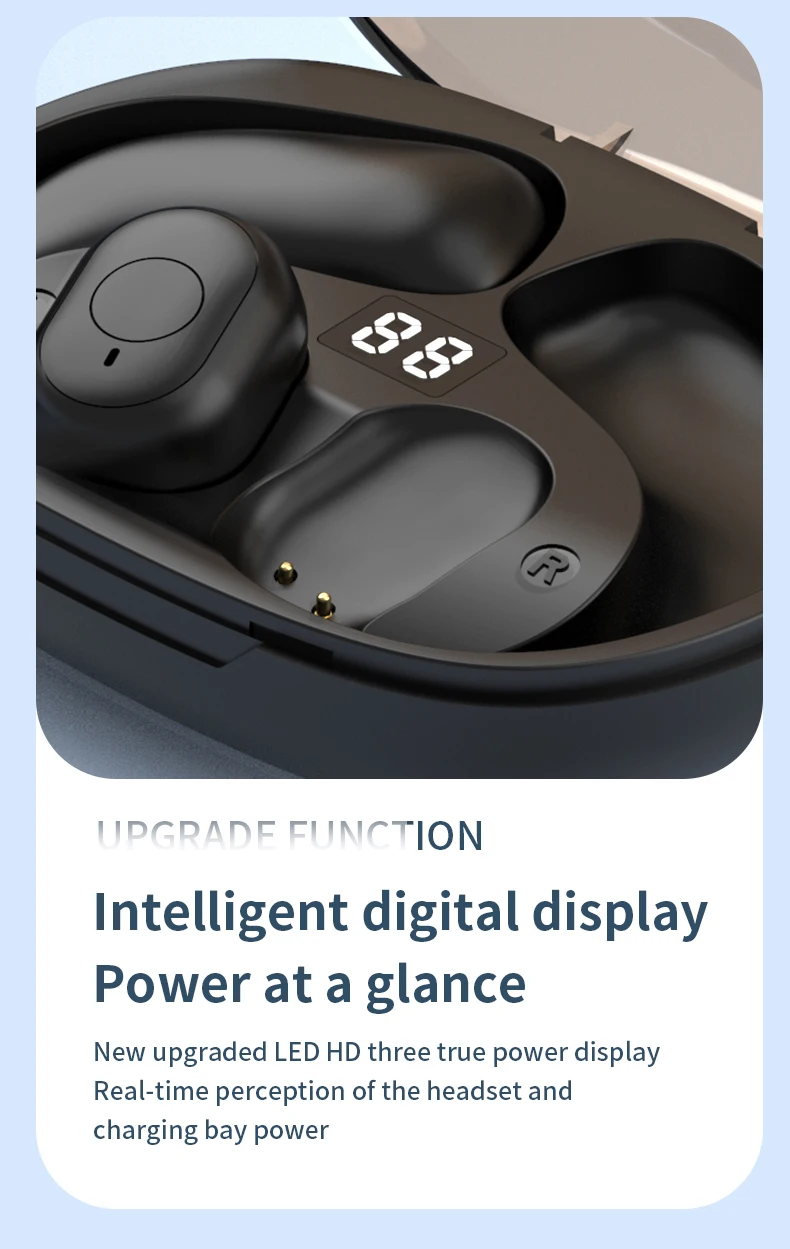 2025 Newest Bone Conduction Ear Hook F60 BT 5.3 TWS Earphones