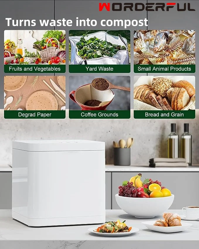 Electric Smart Food Waste Composter Turn Waste to Compost with a Single ...