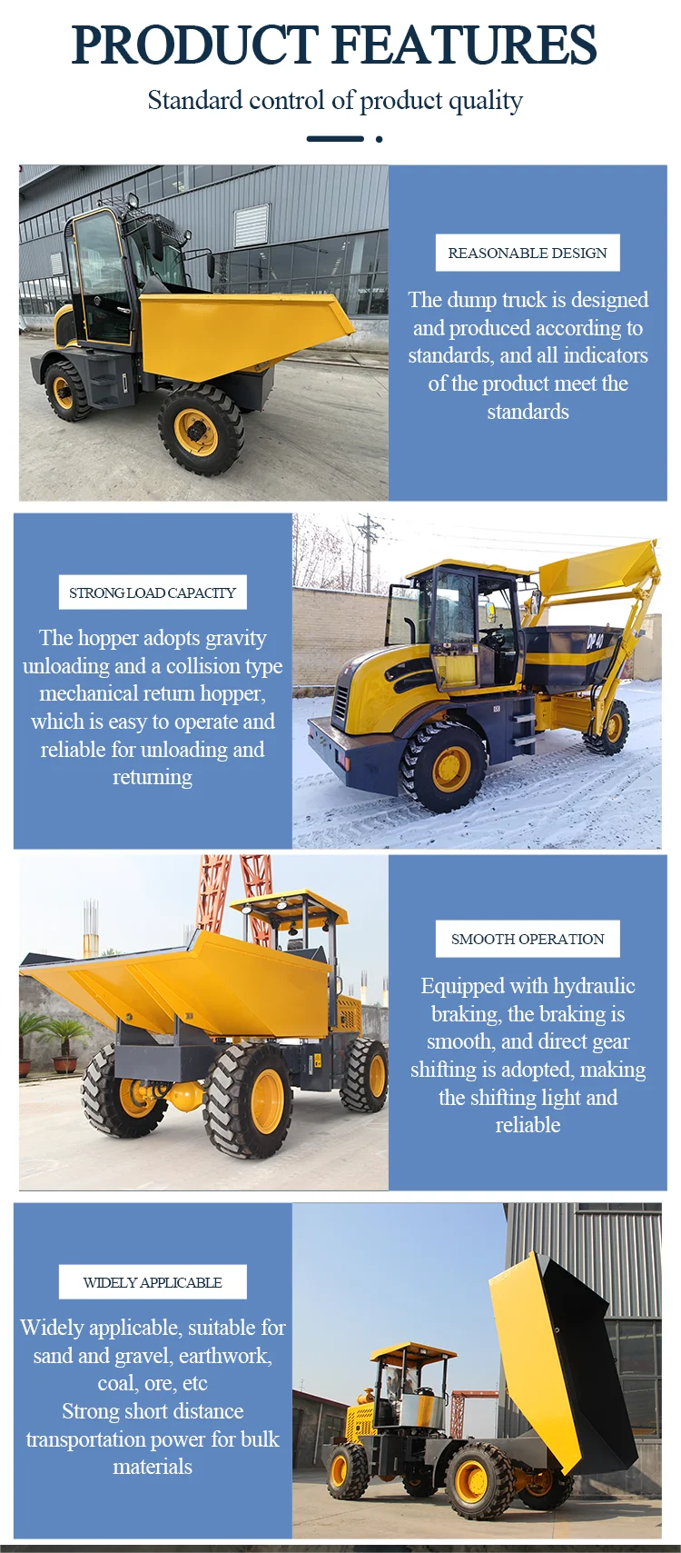 Hydraulic Automatic Rotary Dumper 4 Wheel Drive 9 Ton Bucket Capacity ...