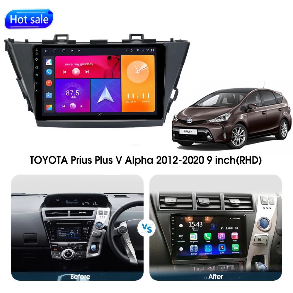 Car Frame Fascia Adapter For Toyota Prius Plus V Alpha 2012-2020 ...