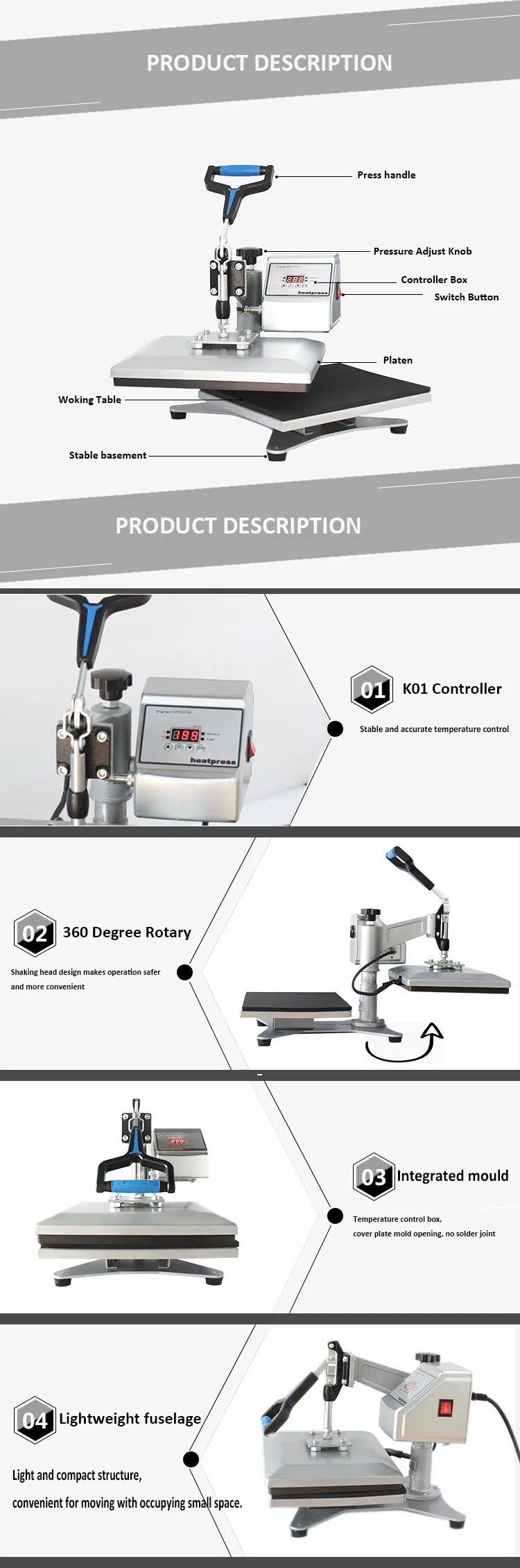 HP230B Swing Away Sublimation Heat Press Label Heat Press