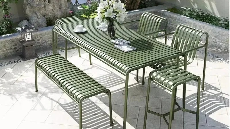 Nordic Colorful Milk Tea Shop Coffee Shop Outdoor High Table And Chair ...