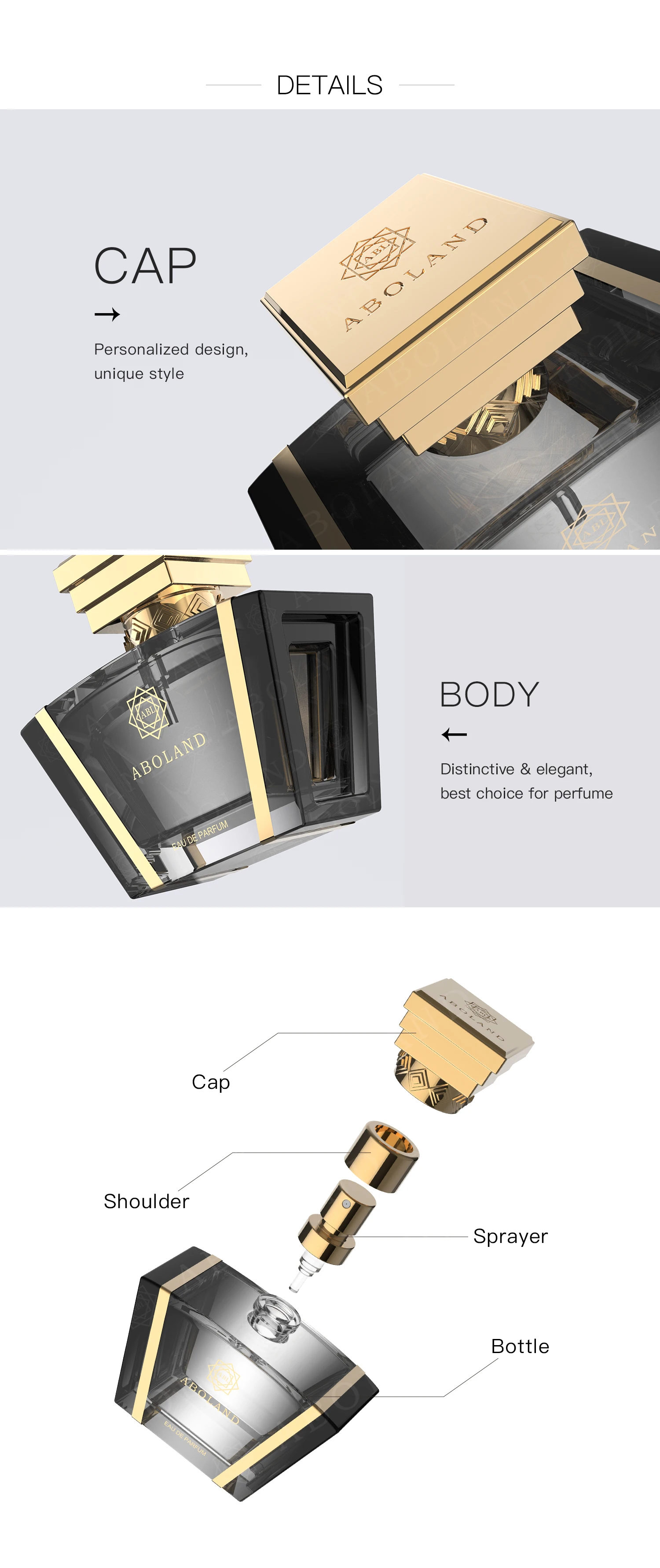 ABL Latest Custom Fragrance Vial - Luxury 100ml Glass Bottle