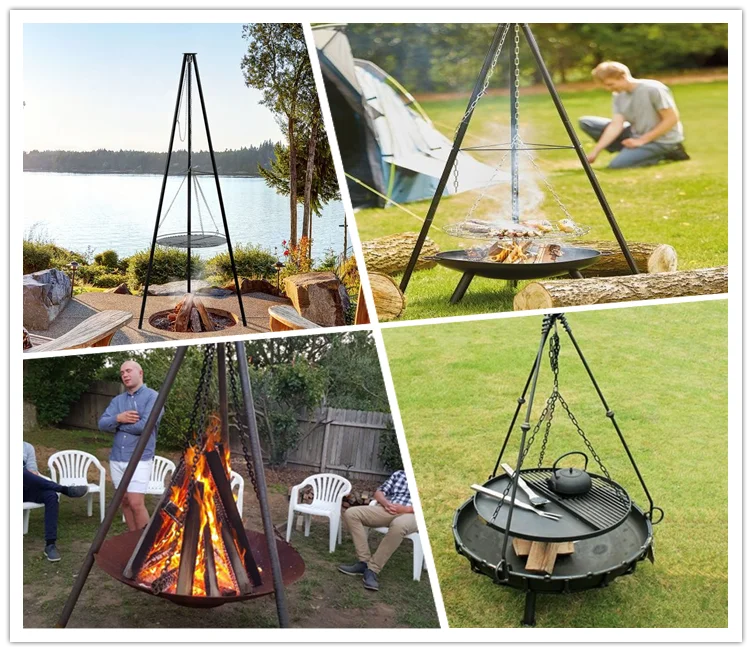 Versatile Fire Pit Cooking Swing Grate - Adjustable & Durable