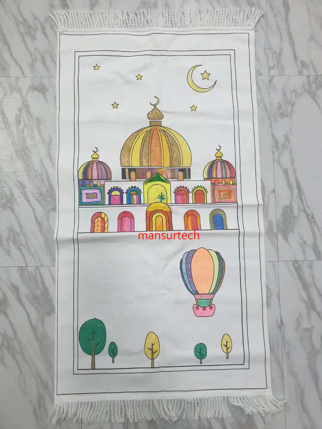 Diy Islamic Turkish Church Prayer Mat Drawing Kids Sejadah Carpet ...