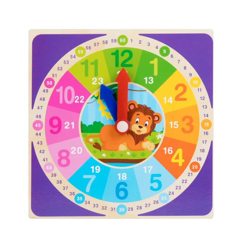 Kids Educational Classic Wooden Digital Clock Model with Cards ...