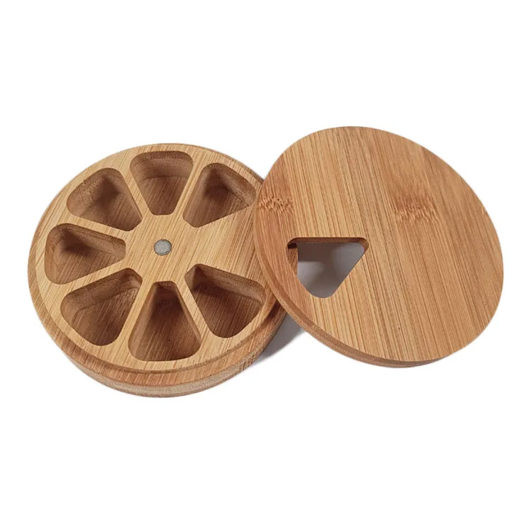 Nature Bamboo Daily Vitamin Organizer Weekly Pill Storage Cases Wooden ...