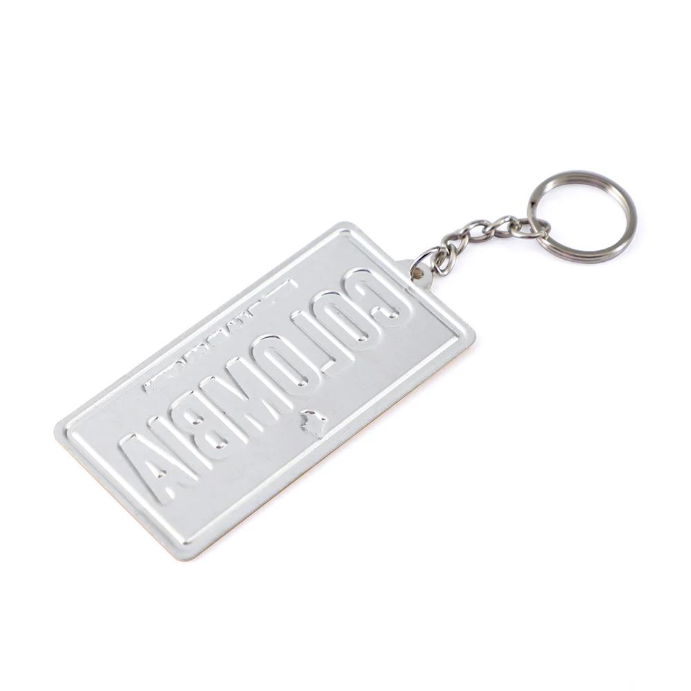 Custom Embossed Design Metal Car Number Plate Keychain Aluminum Key ...