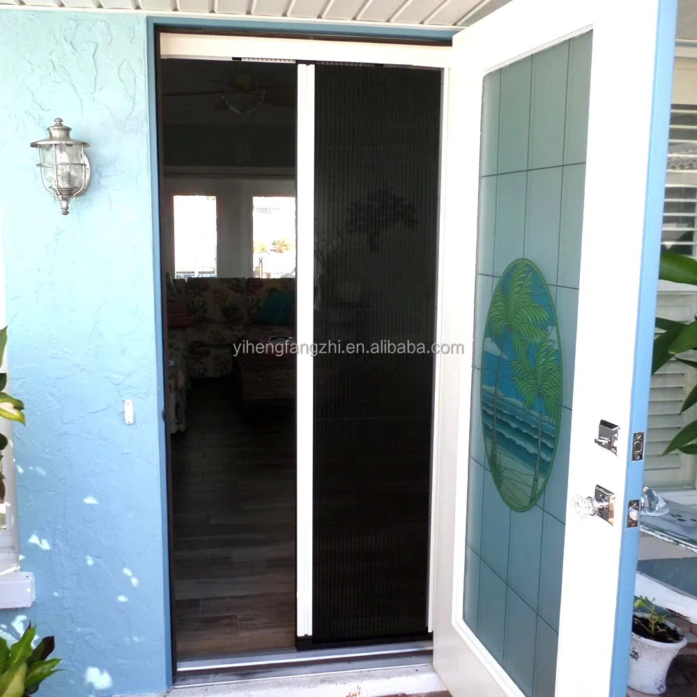 Aluminum Frame Trackless Sliding Honeycomb Fabric Partition Door Anti ...