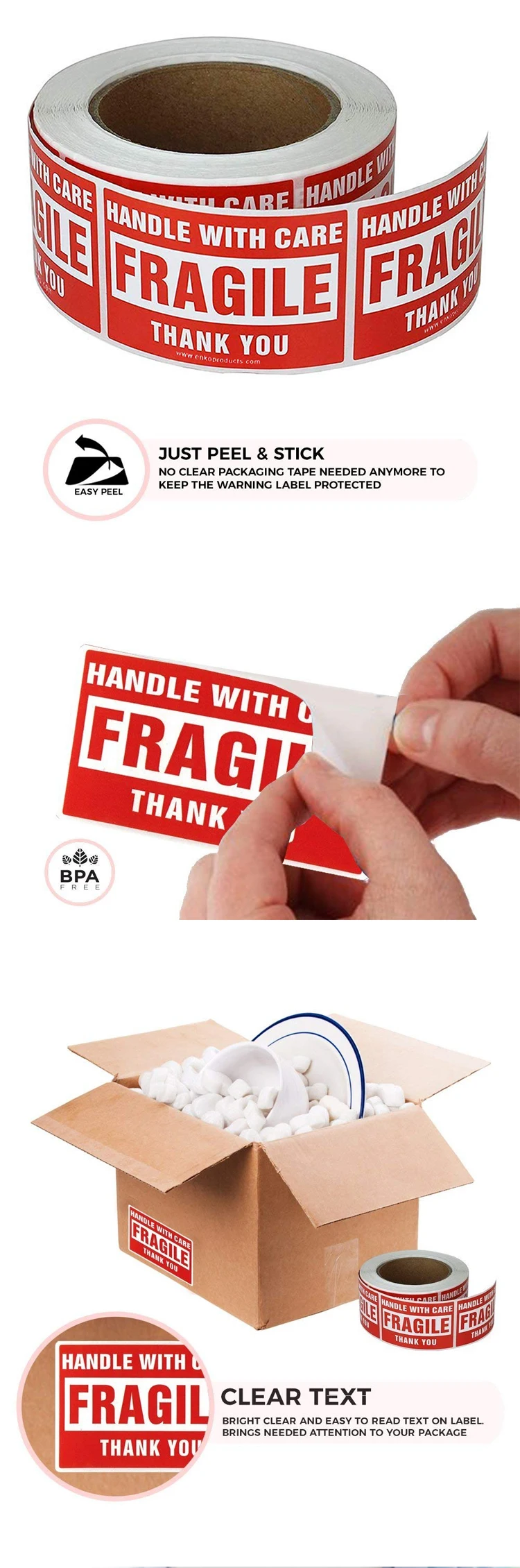 Keep Dry Upward Do Not Trample Fragile Stickers,Large Fragile Handle ...