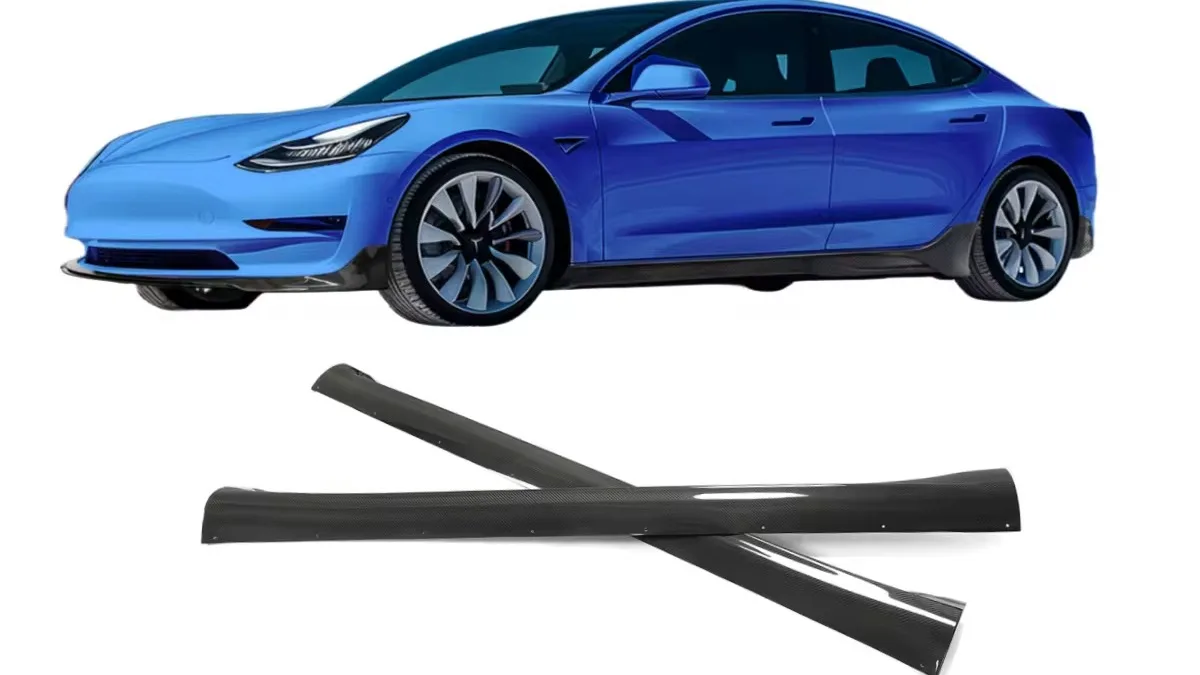 Wintop High-end Custom Real Dry Carbon Fiber Side Body Kits For Tesla ...