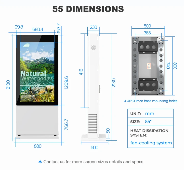 Customized 4K Bus Station Smart City Outdoor Totem Display