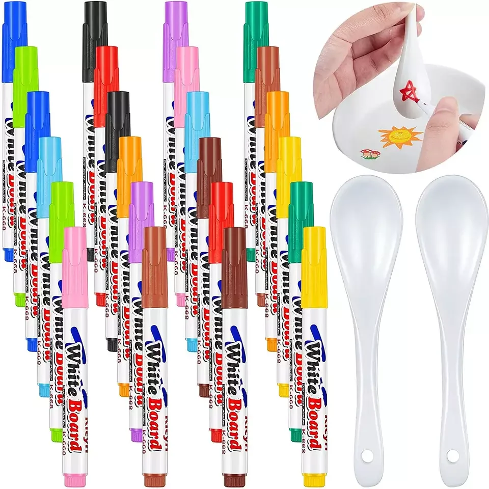 12colors Painting Floating Whiteboard Markers Kids Color Magical Water ...
