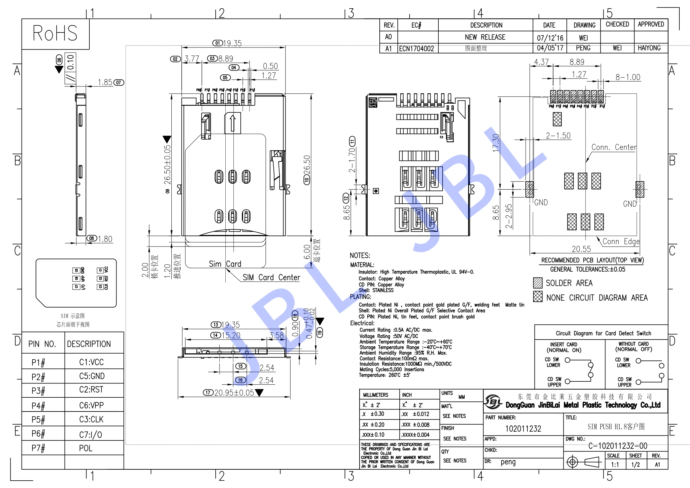 SIM card socket Stable Performance push push type 8 PIN H1.8 SIM card ...