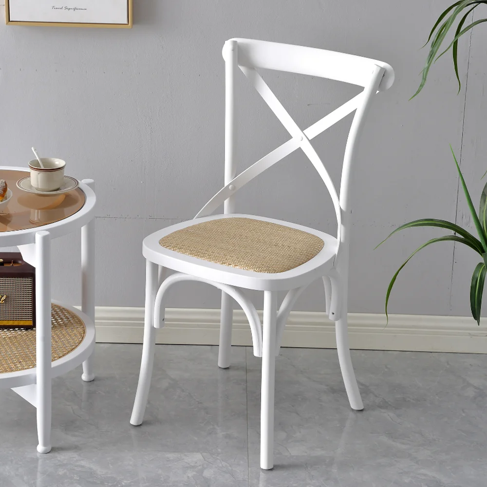 Cross Back Wedding Solid Wood Chair , Oak Stackable Wood Chairs ...