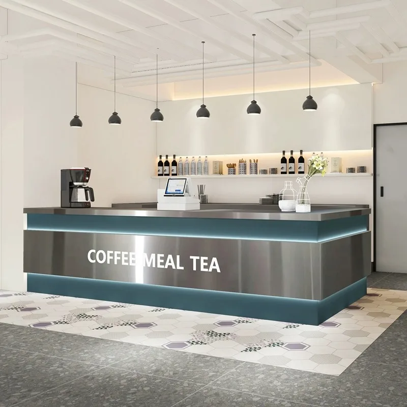 Customizable Stainless Steel Corner Bar Counter for Store Use