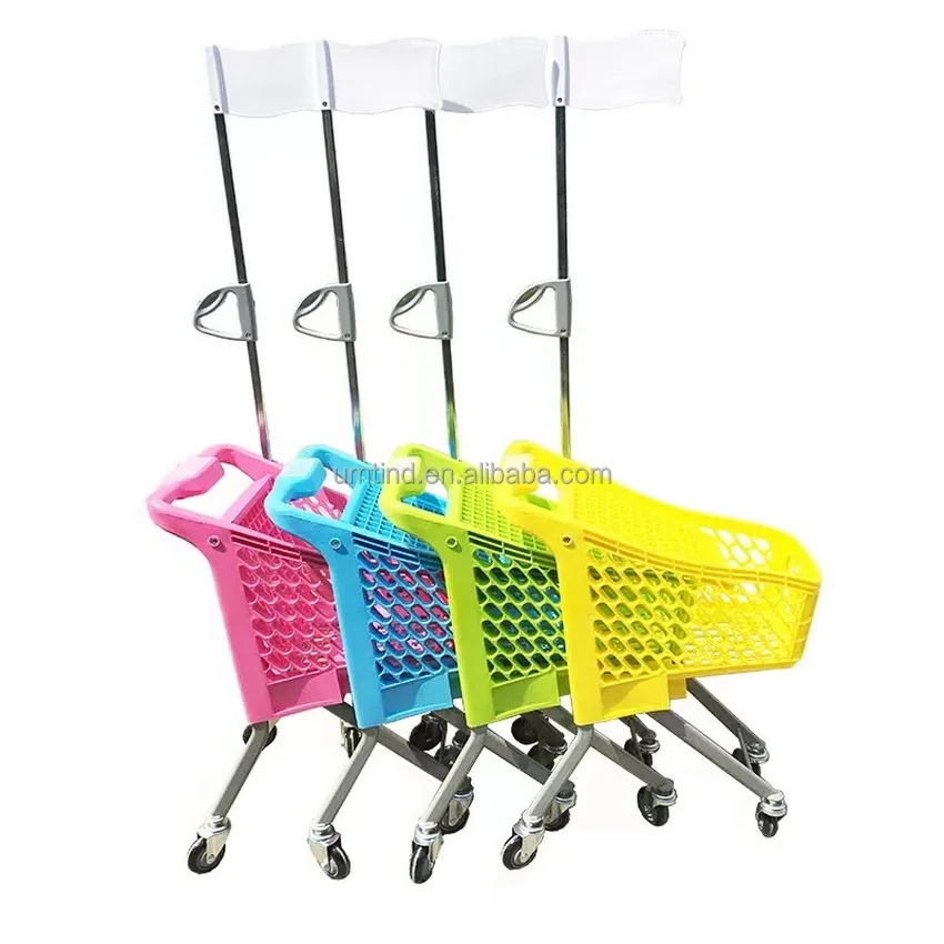 Plastic Children Shopping Trolley Small Shopping Cart For Grocery Store ...