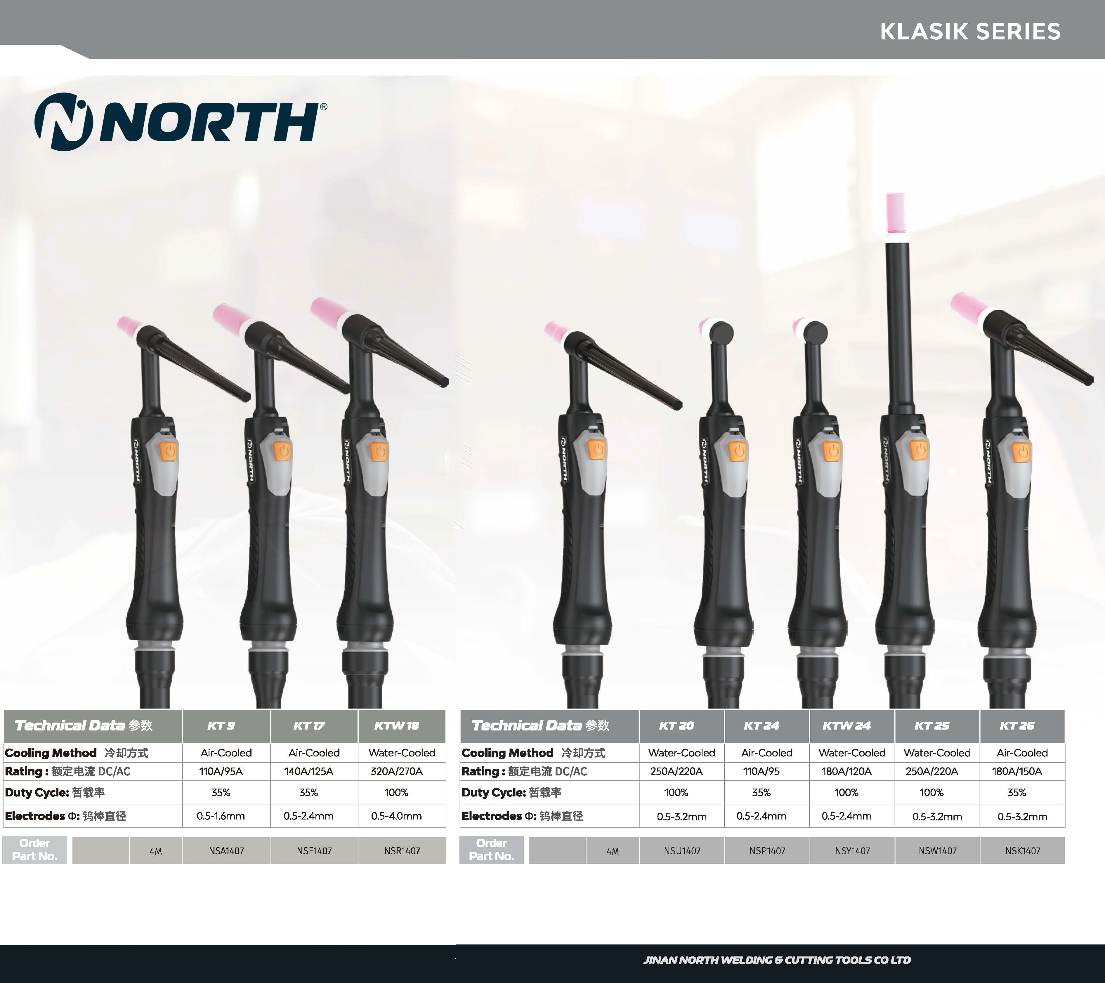 NORTH KT26 TIG Torch - Customized Support for Welding