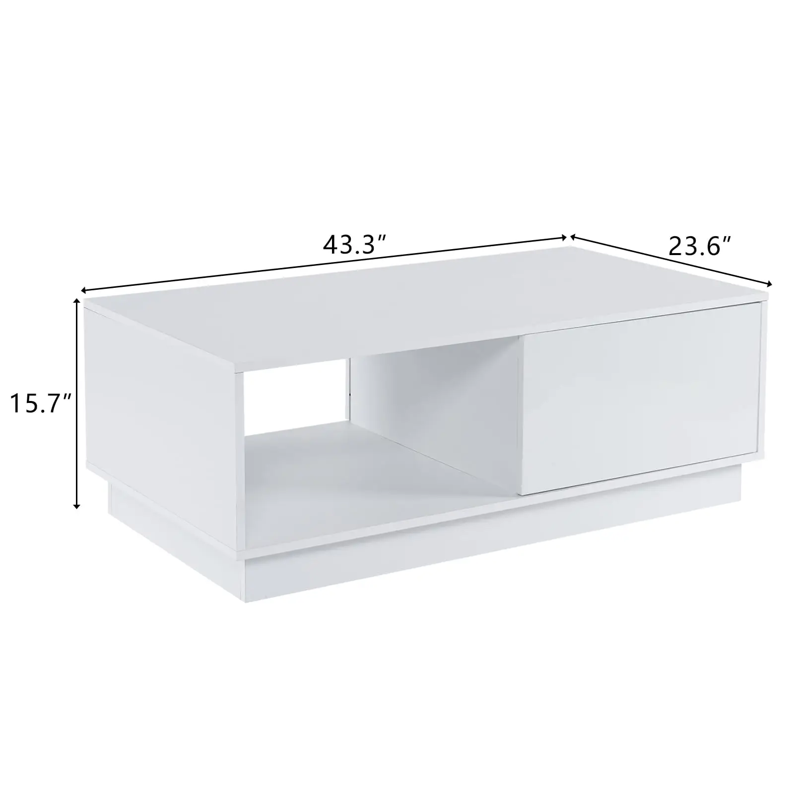 Modern Black Minimalist Coffee Table Storage Triangle Extendable Coffee ...