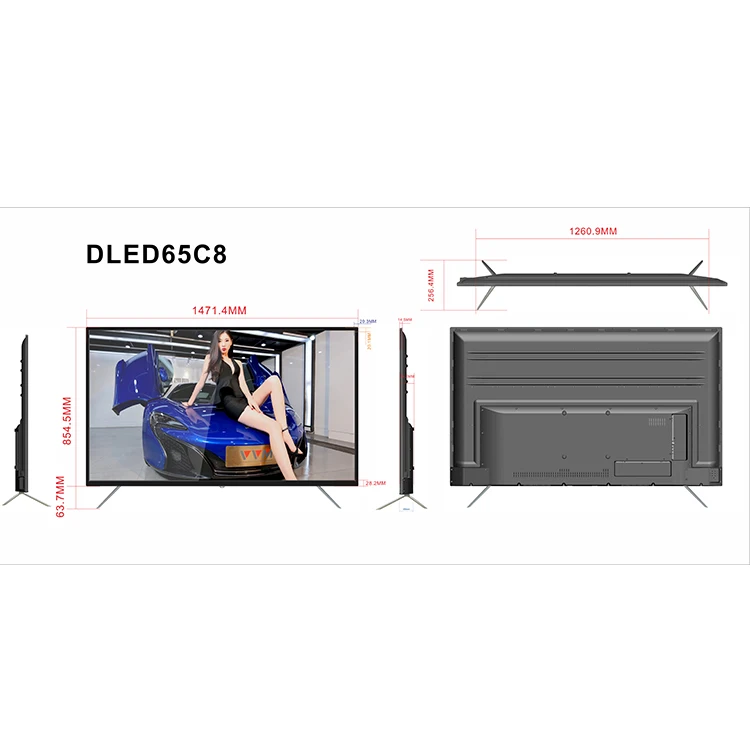 Big Size Flat Screen Tv 50" 55" 65" 75" Inch Television Television 4k ...