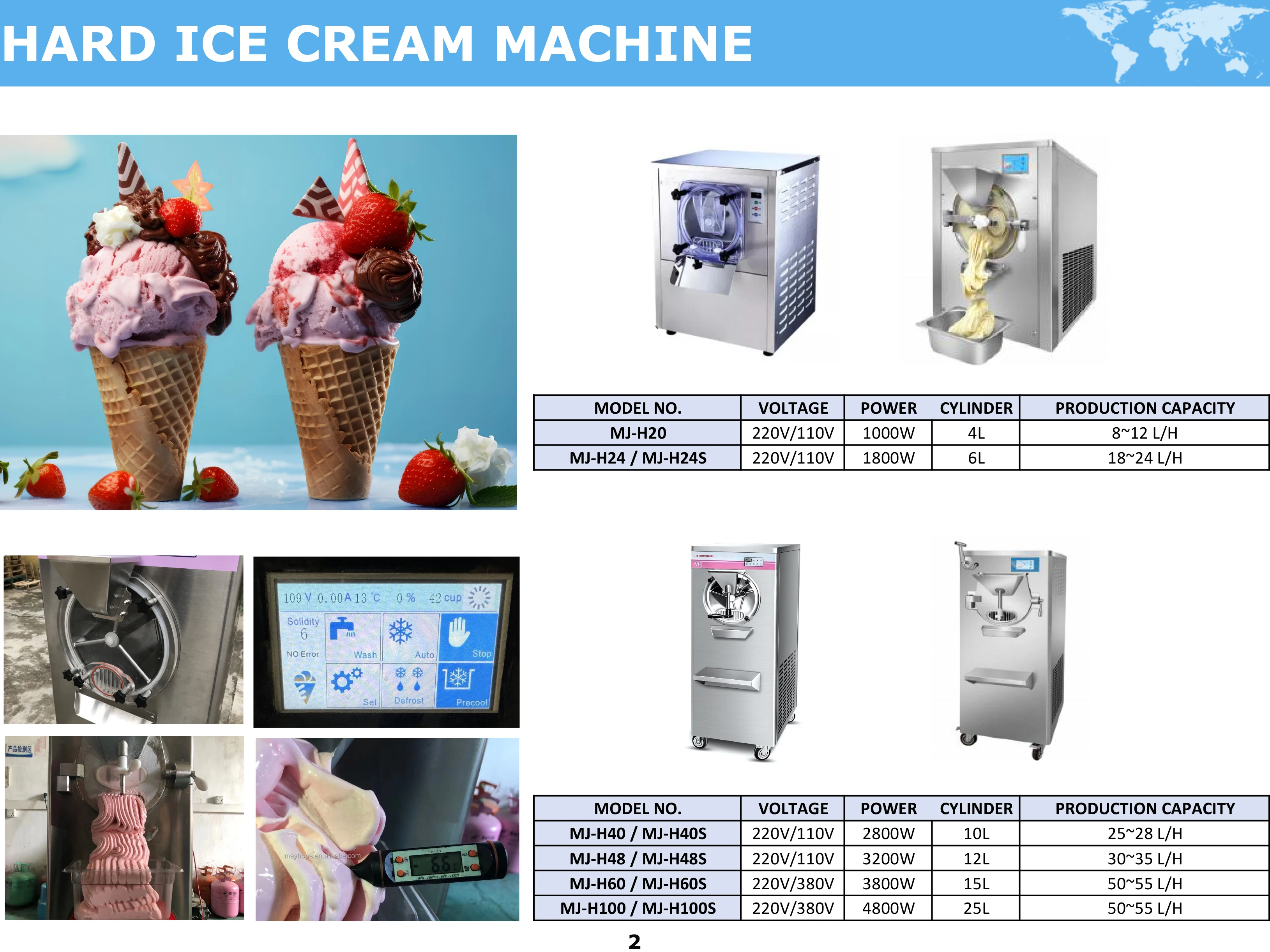 30L~40L Italian Hard Ice Cream Machine Batch Freezer Gelato Ice Cream ...