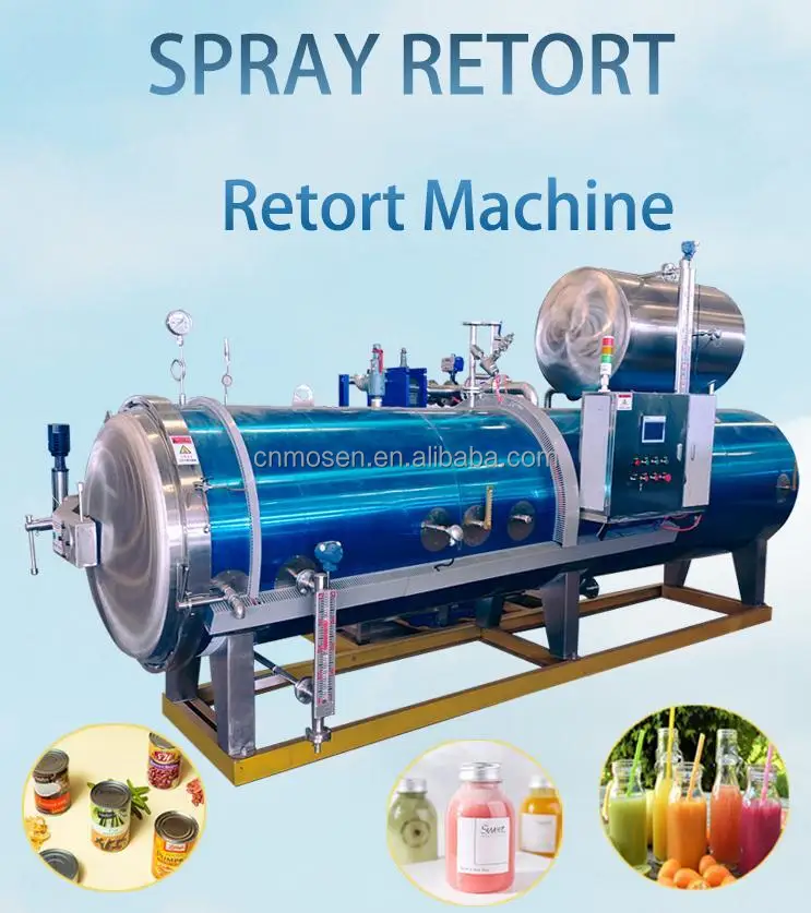 Automatic Water Spray Retort Autoclave Sterilizer for Packing Machine ...