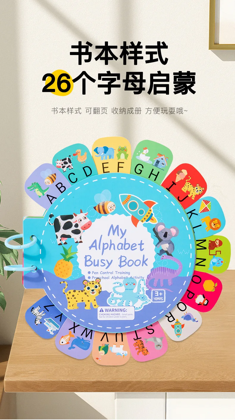 Educational Children Alphabet Busy Book - Montessori Learning Toy for ...