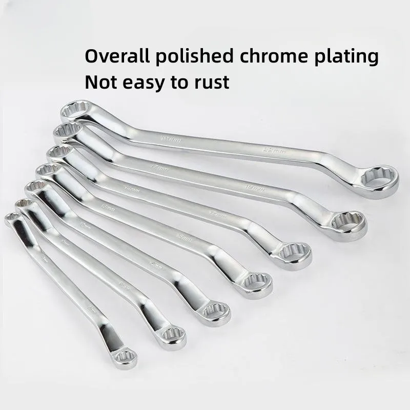 45#steel Multi Specification Spanner Polished Chrome Plating Mirror-finish Double Offset Ring ...