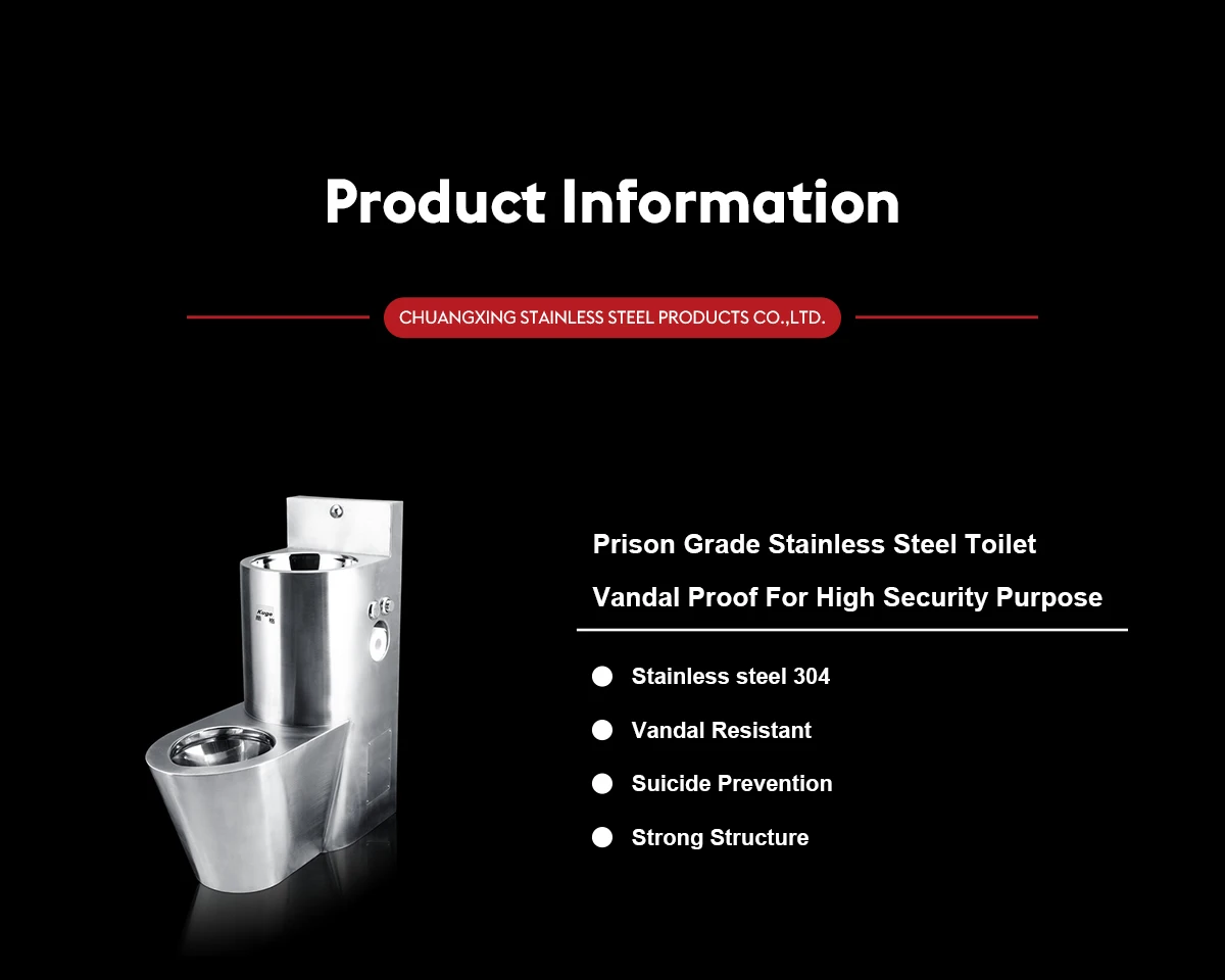 Kuge Security Wc Toilets Stainless Steel Toilet Sink Combination Prison ...